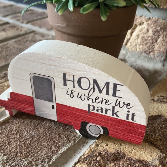 Accents | Retro Camper Trailer Home Is Where We Park It Rustic Wood ...
